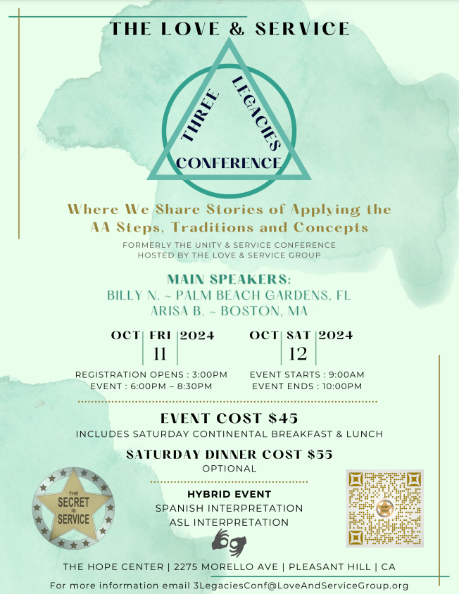 Three Legacies Conference OCT 11,12 2024 Pleasant Hill, CA USA ...